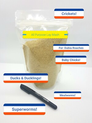 Laymash Roach Chow Gut-Load Ducks Chicks Food Dubia Crickets Mealworm ...