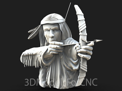 3D Model STL File for CNC Router Laser & 3D Printer Native American Man ...