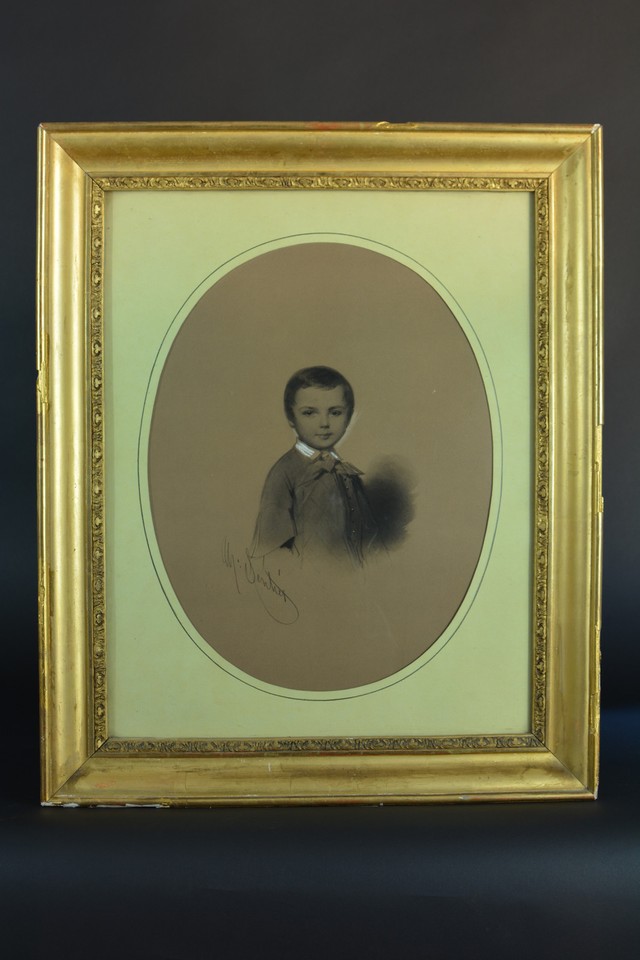 Antique Drawing Portrait Child Count Gabriel De Ramel Alès Gard Pierre ...