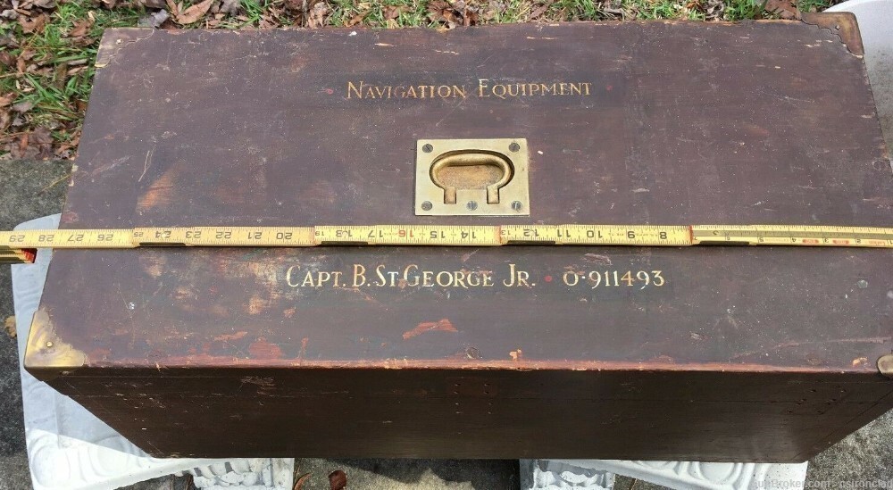 Military antique footlocker Maritime antique Wooden chest, locker ...