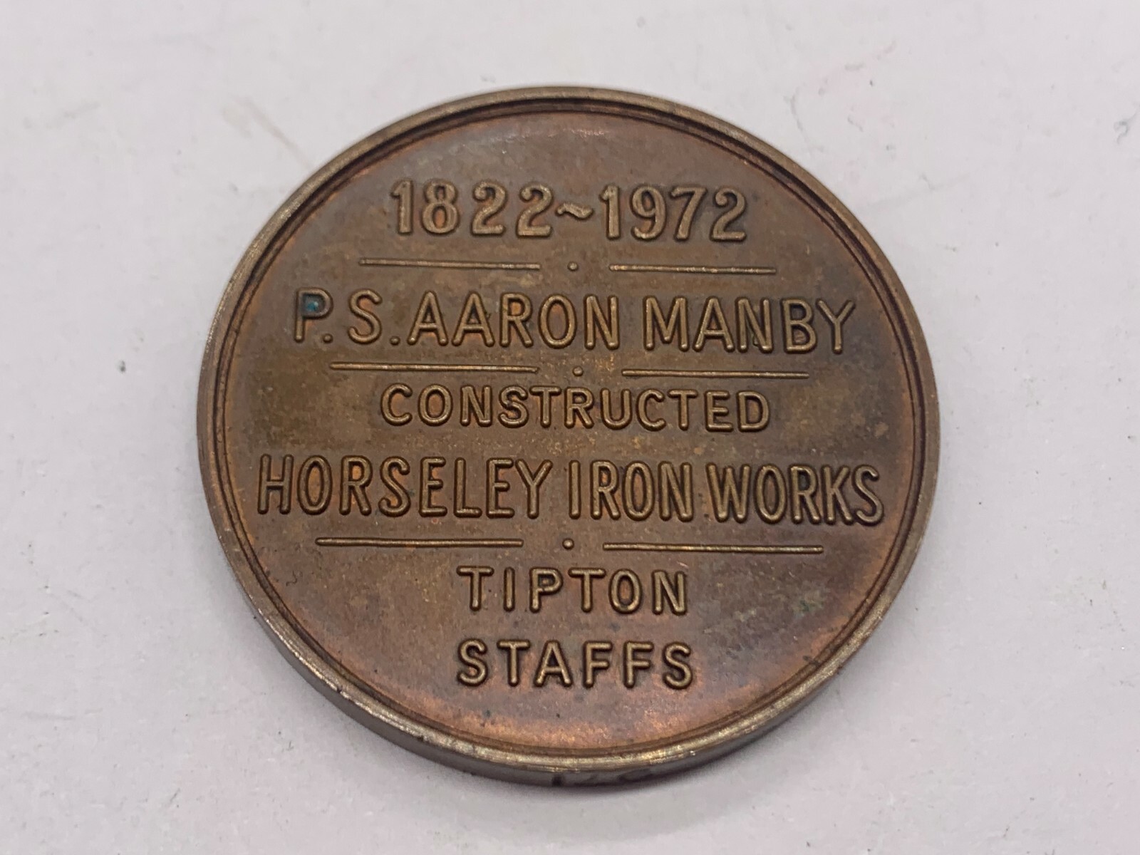 S.S AARON MANBY FIRST STEAMSHIP MEDALION HORSELEY WORKS TIPTON | eBay UK