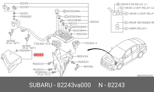 Genuine OE Fuse Box Cover Upper 82243VA000 for Subaru 82243-VA000 | eBay.de