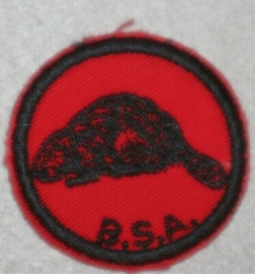 BOY SCOUTS 1953-1972 BEAVER PATROL PATCH MEDALLION 05 RED TWILL RD/WH ...