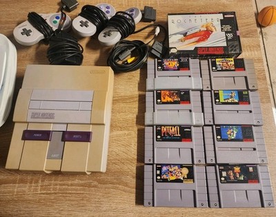 Super Nintendo Entertainment System SNES With 9 Games, Remotes, Cords ...