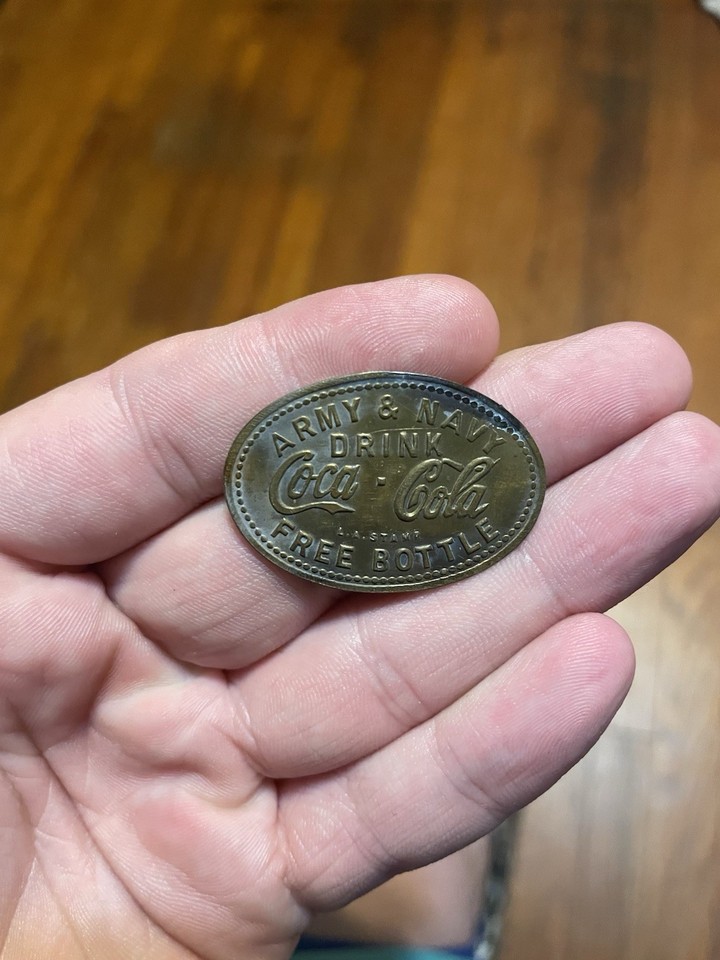 1915-1916 Army & Navy Coca Cola Free Bottle Octagonal Brass Coin Set | eBay