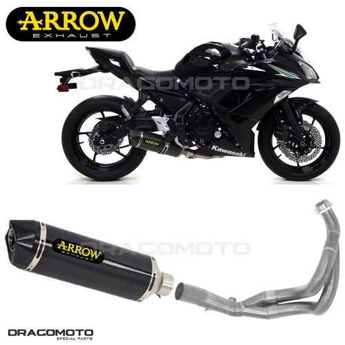 Full exhaust KAWASAKI NINJA 650 2017 2018 ARROW Carbon CC Kat RACE-TECH ...