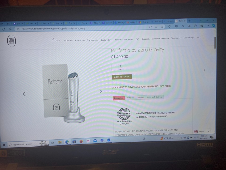 Zero Gravity Perfectio Facial Toning Device | eBay