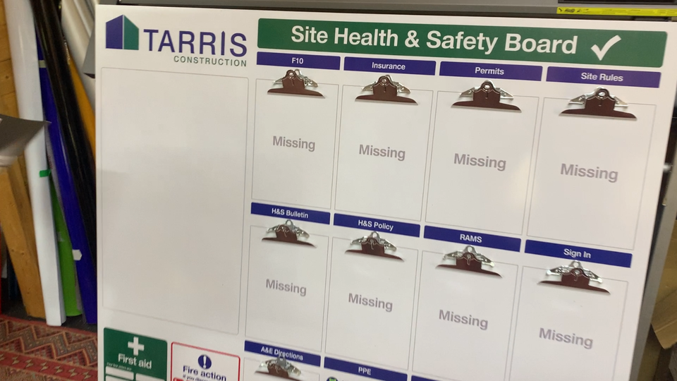 Health & Safety Notice Boards - 3mm DiBond sign Q-Connect clips F10 ...