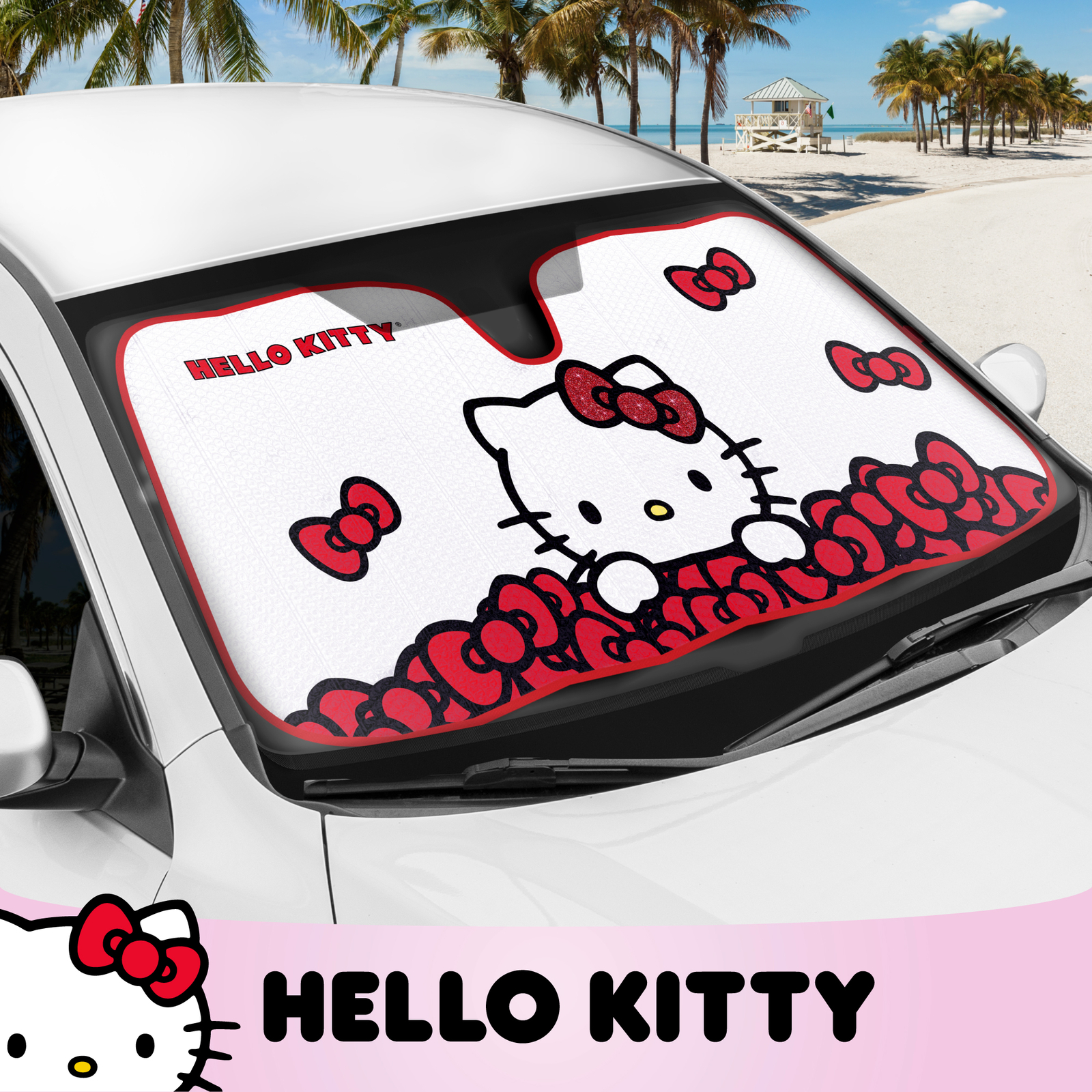 Officially Licensed Hello Kitty "Red Bow Dreams" Front Windshield ...