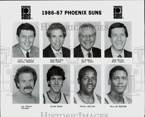 1986 Press Photo Phoenix Suns basketball officials, coaches, players ...