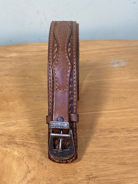 Dexter Mens Western Ranger Belt Leather Basket Weave … - Gem