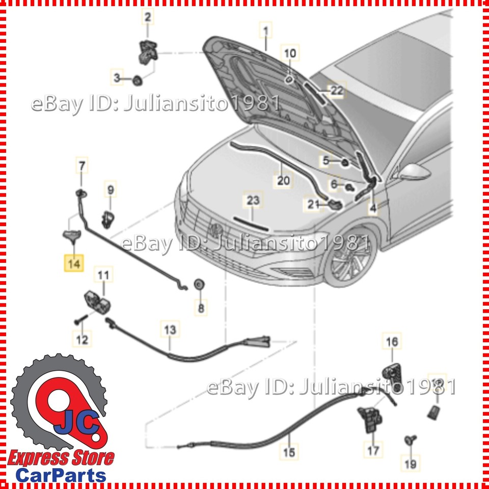 17A823494A VOLKSWAGEN GENUINE OEM JETTA HOOD PROP ROD RETAINER GUIDE | eBay