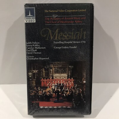 HANDEL Messiah CHRISTOPHER HOGWOOD Emma Kirkby Judith Nelson VHS tape ...