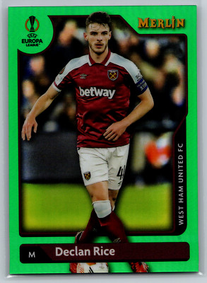 Declan Rice 2021-22 Topps Merlin Chrome UCL Green Refractor /99 #51 ...