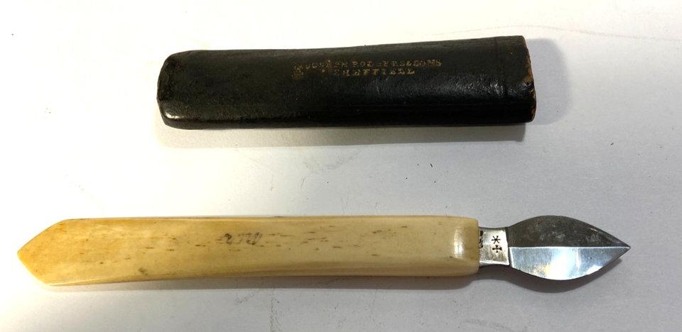 ANTIQUE Rodgers Cutlers to Her Majesty Ink Eraser Scrapper w Case | eBay