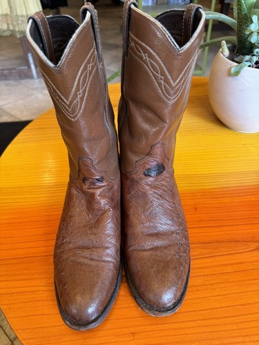 JUSTIN 3023 Exotic Roper Ostrich 9.5 C As Is | eBay