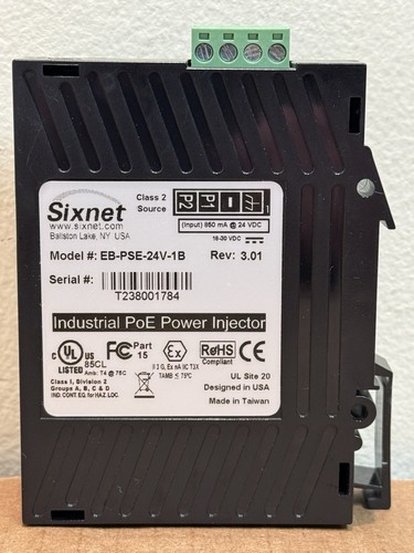 Sixnet EB-PSE-24V-1B Industrial PoE Power Injector - Free Shipping | eBay