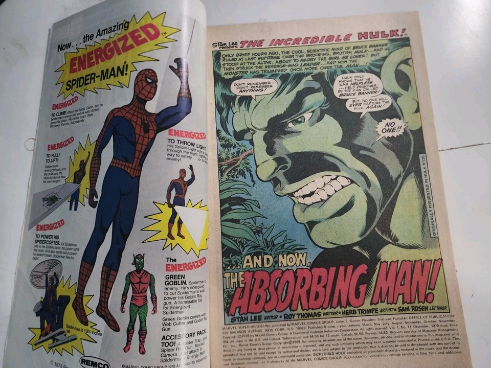 Lot of 10 Marvel Super-Heroes - Hulk, Sandman, Thing, Fantastic Four VG ...