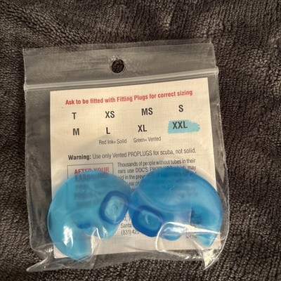 Doc's Proplugs Swimming Ear Protection Non-Vented Ear Pro Plugs Size ...