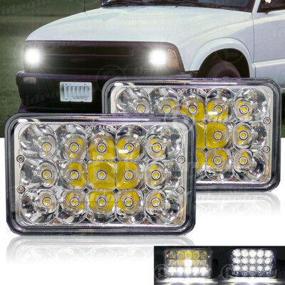 Pair 4x6" LED Headlight Hi/Lo Sealed Beam for For Chevrolet S10 1995 ...