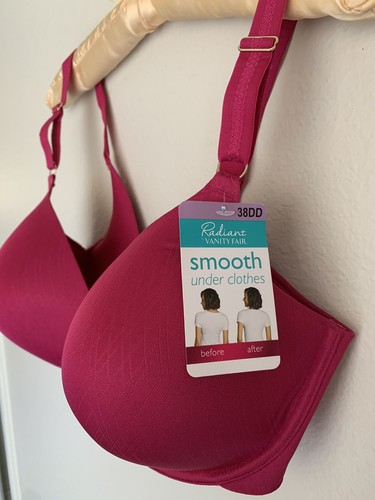 NWT 38DD Vanity Fair Radiant Berry Pink Bra Underwire Full Figure 75312 ...
