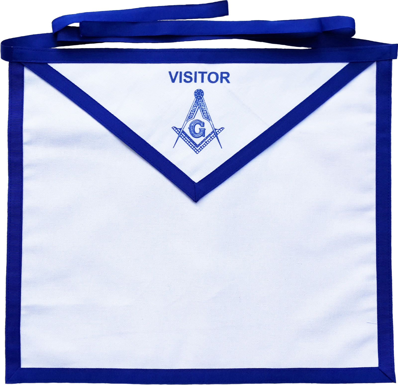 MASONIC BLUE LODGE WHITE COTTON DUCK CLOTH VISITOR APRON PRINTED (MAP ...