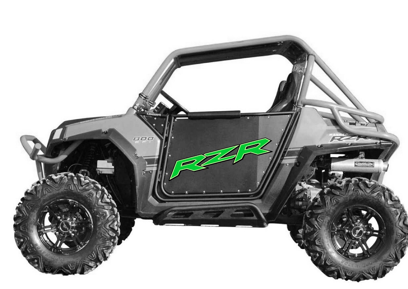 RZR decal 4 pack graphic / LIME GREEN / vinyl adhesive stickers / decal ...