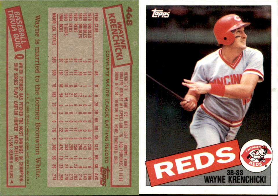 1985 Topps Baseball Cards Complete Your Set U-Pick #'s 401-600 NM/MINT ...