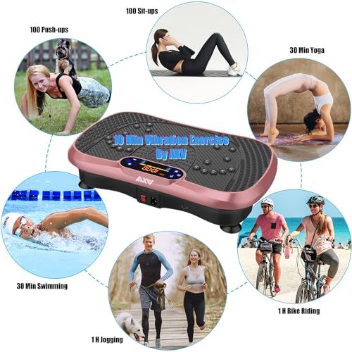 Vibration Plate Fitness Platform Exercise Machine Vibrating SLIM- PINK ...