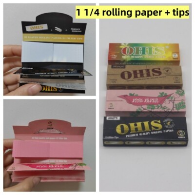 4 Booklets OHIS 4 Color Rolling Paper with Tips 1 1/4 78mm | eBay