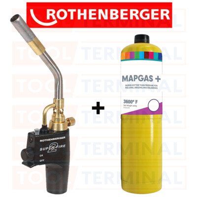 Rothenberger Super Fire 2 Blow Torch Brazing Soldering + Mapp Map Gas ...