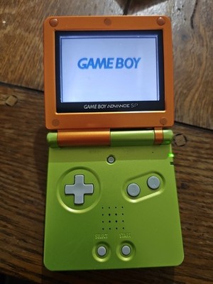 Nintendo Gameboy Advance SP GBA SP Lime Green & Orange Shrek Edition ...