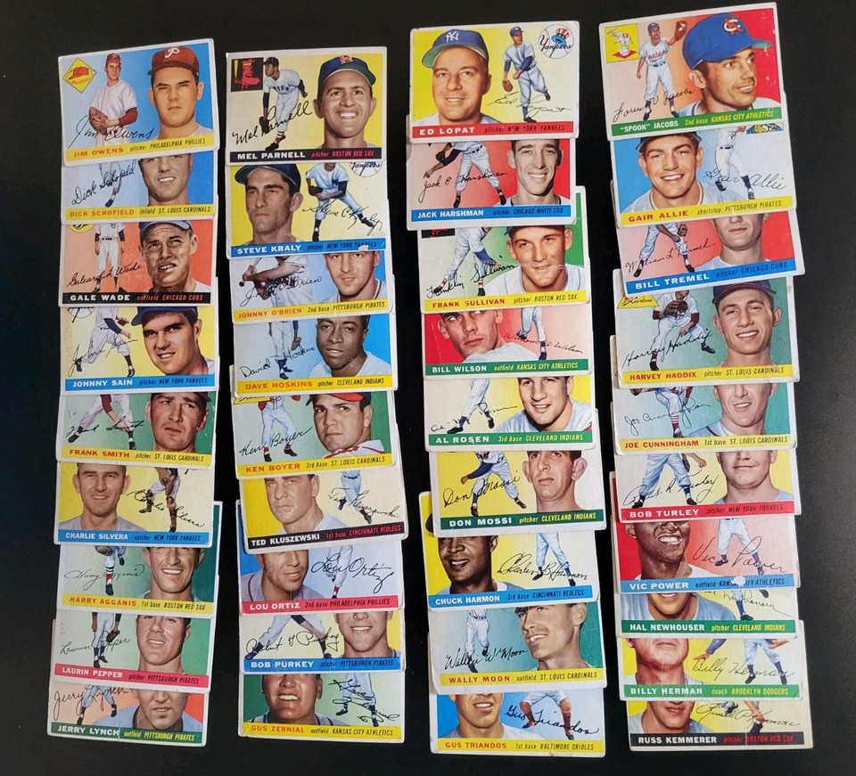 1955 Topps Baseball Card Lot - 37 Different - Includes Five New York ...