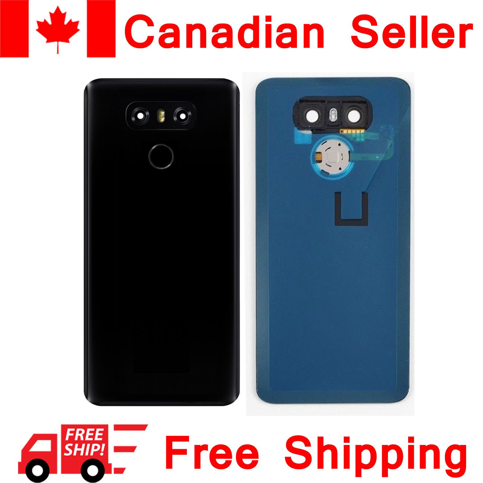 For LG G6 Rear Back Glass Battery Door Cover Replacement Fingerprint ...