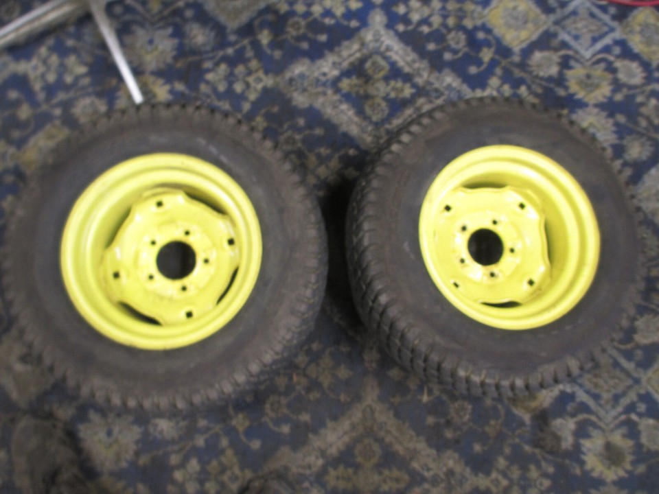 John Deere 325 345 GT235 GT262 GX335 23X10.5-12 2 Rear Turf Tire + Rims ...