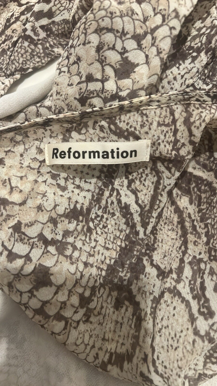 Reformation Ivory Snake Print Monica Wrap Mini Dress Short Sleeve Womens XS | eBay