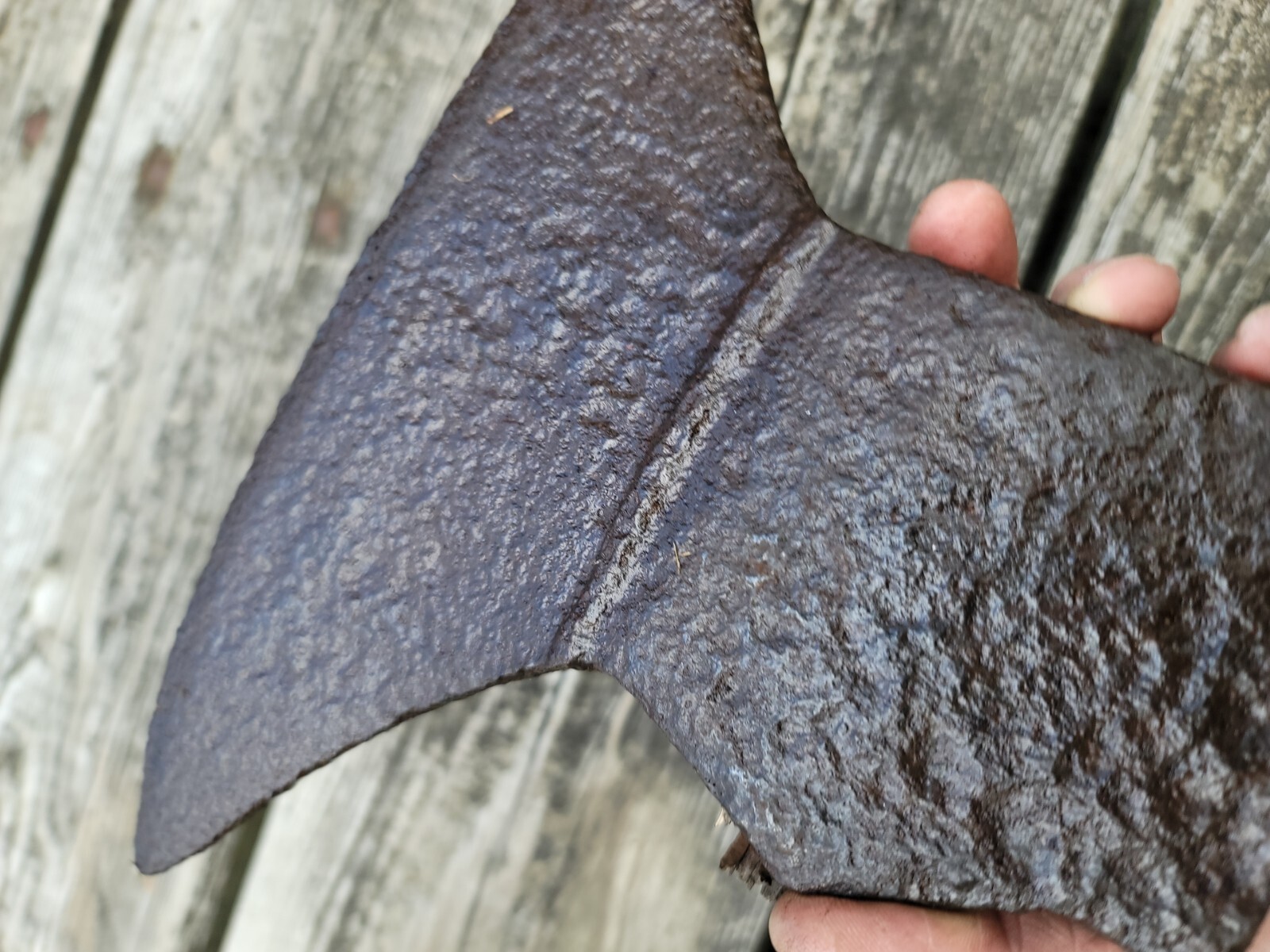 1700s Hand Forged Broad Axe Head Tool Has Wooden Handle Primitive Man ...