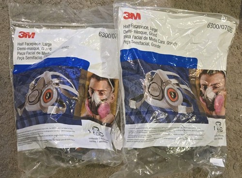 3M 6300 Half Facepiece Large Reusable Respirator Protection Mask 2 Pack ...