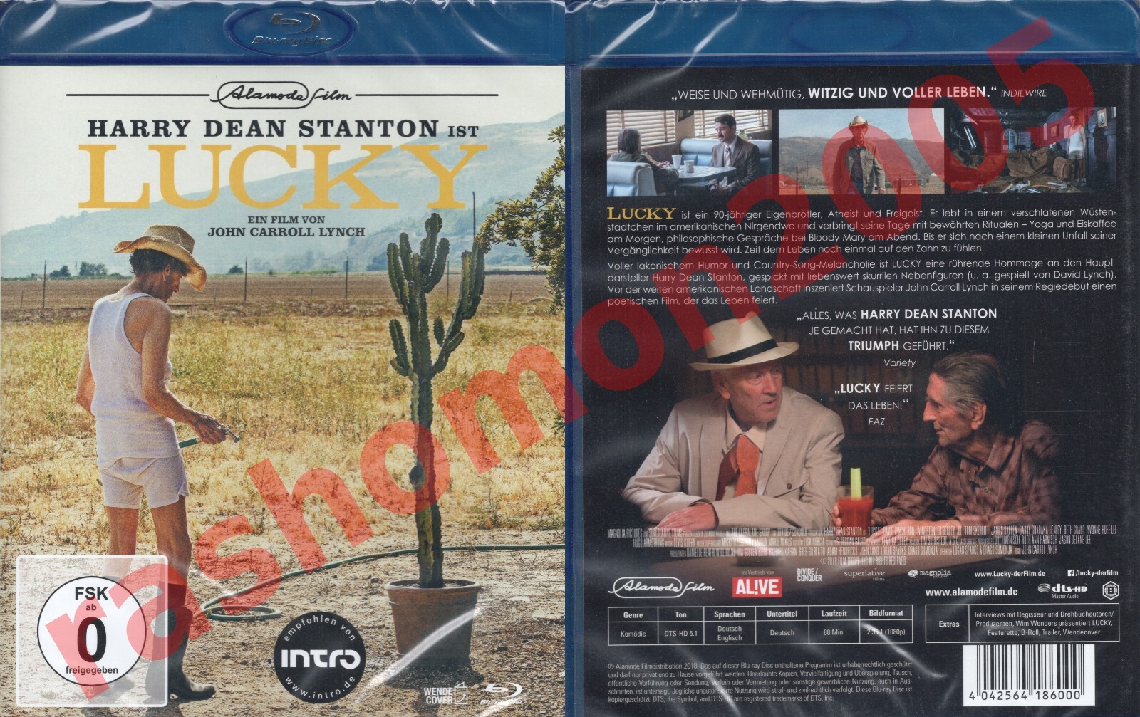 Blu-Ray LUCKY (2017) Harry Dean Stanton David Lynch Tom Skerritt Region ...