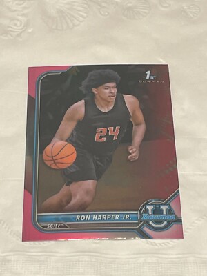 Ron Harper Jr. 2021-22 1st Bowman U Pink Refractor #32 Rutgers ...