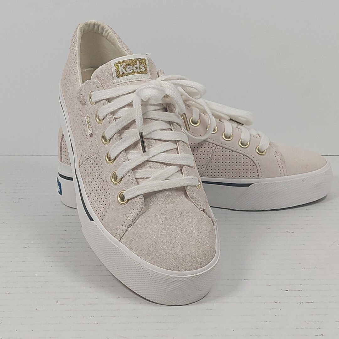 Keds Softerra Jump Kick Perforated Suede Sneaker Womans 6.5 WH65063 Snow White