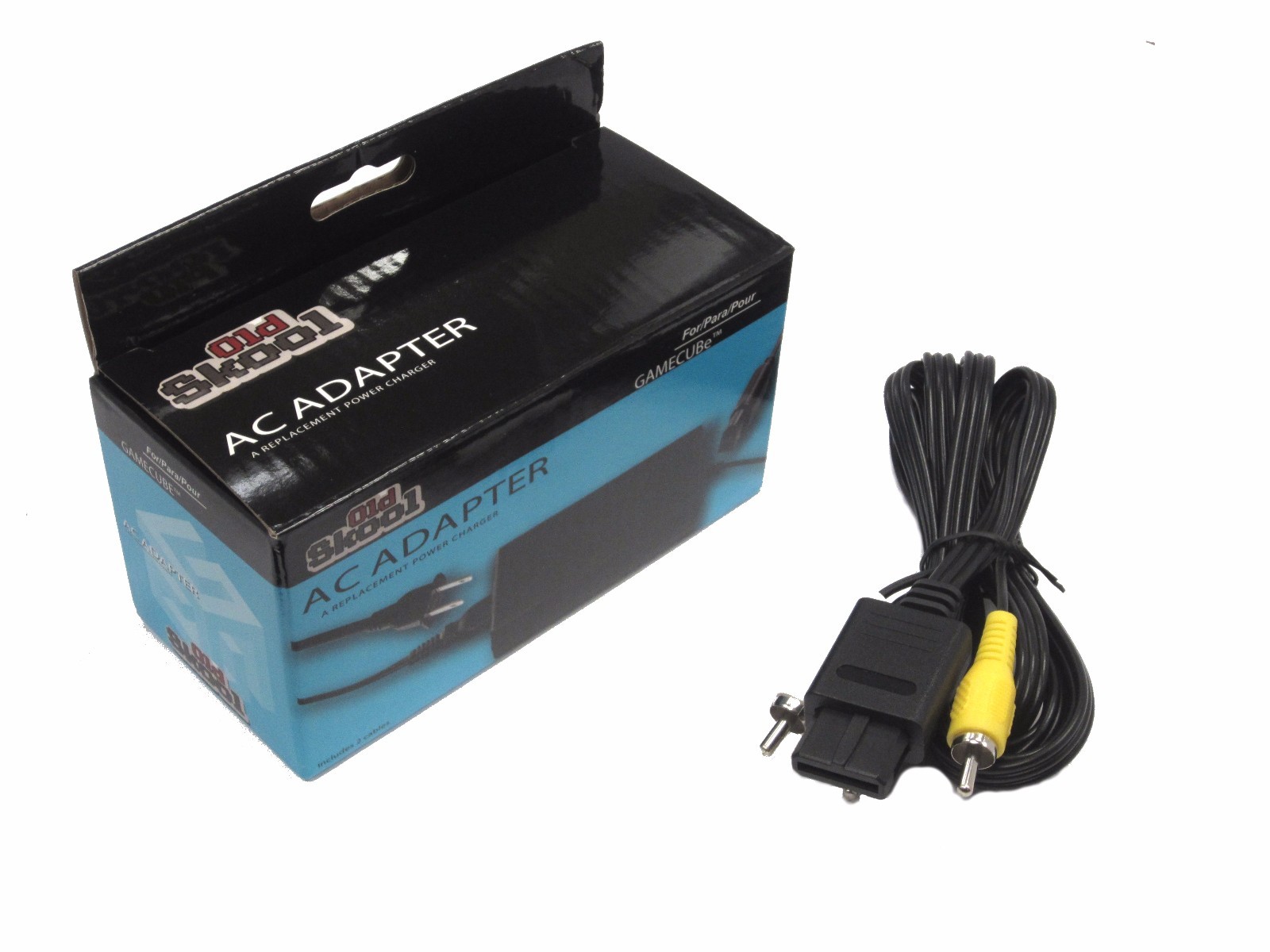 Old Skool Nintendo Game Cube AC Power Adapter and AV Audio Video Cable ...