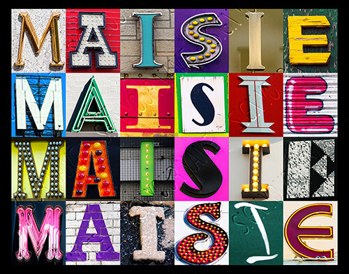MAISIE Name Poster featuring photos of actual sign letters | eBay