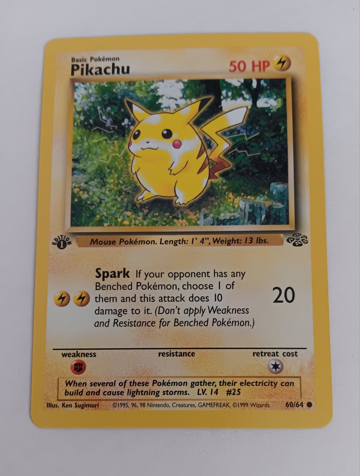 🔥1995 PIKACHU JUNGLE 1ST EDITION VINTAGE CARD 60/64 RED CHEEKS-NEVER ...