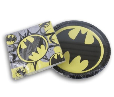 Batman Logo Party Supply Kit - Dinner Plates and Napkins | eBay