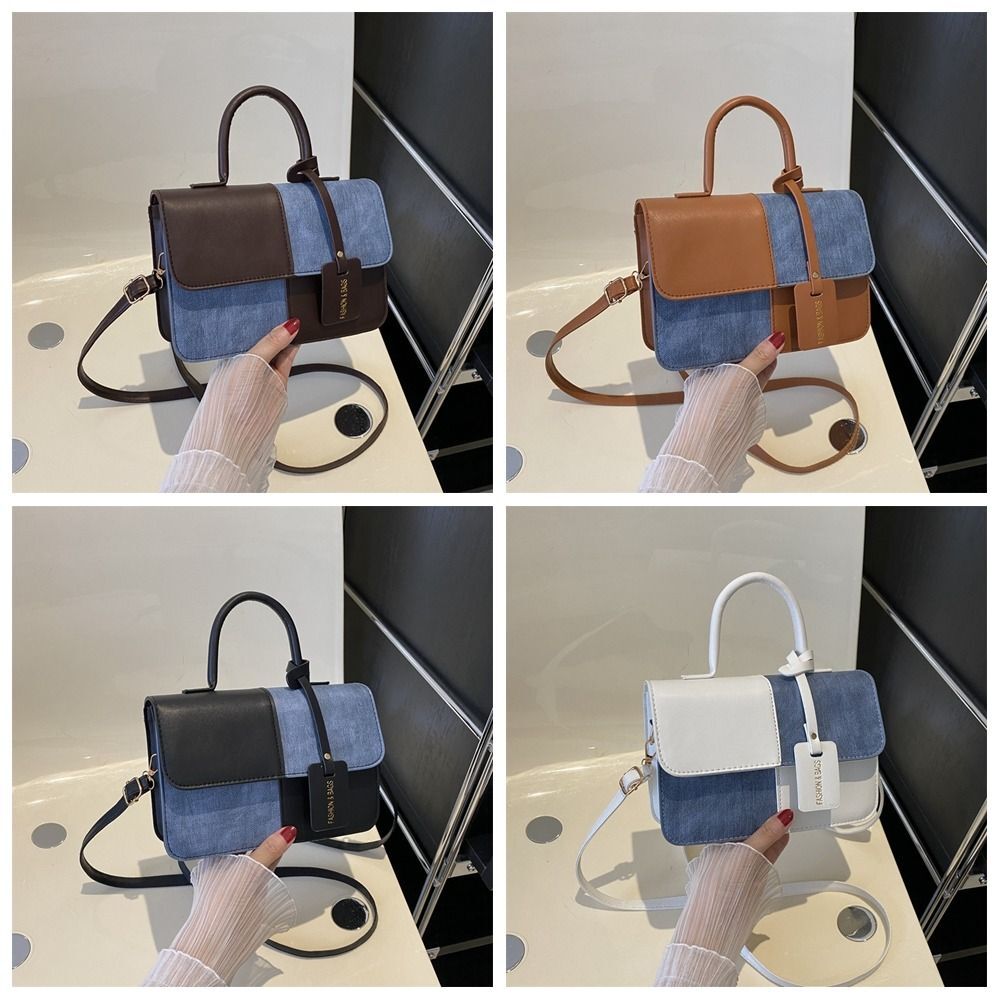 Patchwork Color Retro Shoulder Bag Rectangle Luxury Crossbody Bag Daily ...