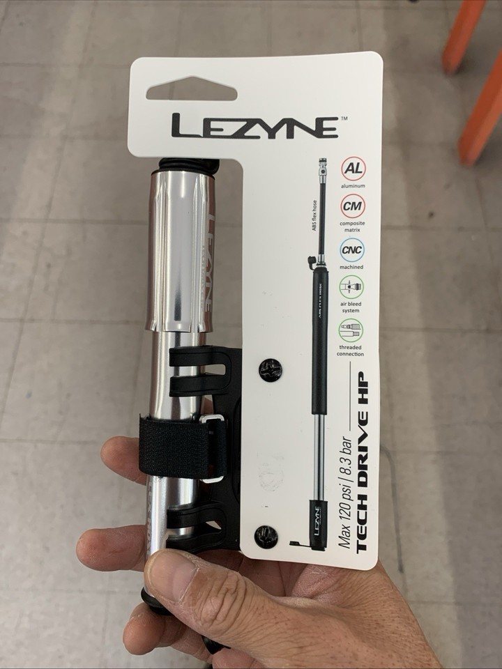 Lezyne Tech Drive HP Hand Pump Small Silver Max 120 Psi | eBay