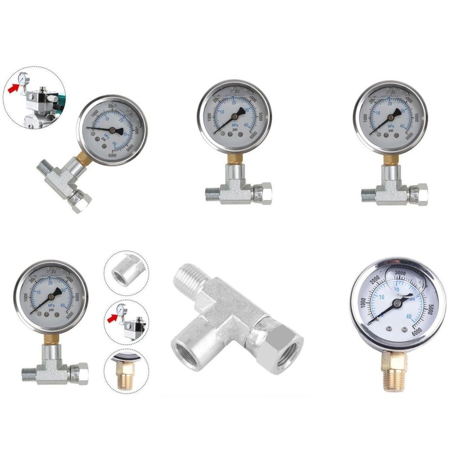 300 Bar Pressure Gauge Assembly for Airless Paint Sprayers For 440 540 ...