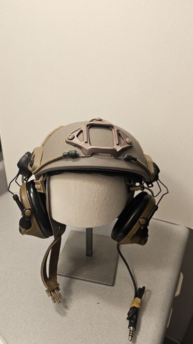 Ops-Core Maritime Size Medium Tan ballistic Helmet Lux Peltor Comtac ...