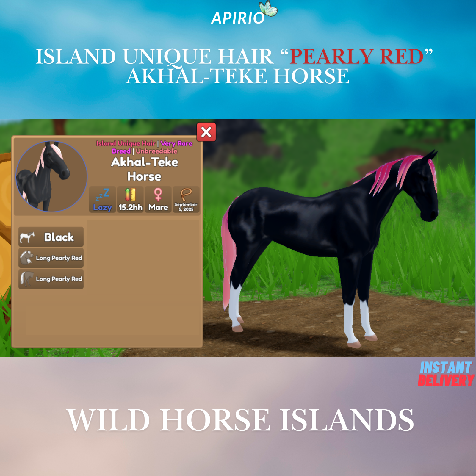 Wild Horse Islands ️ IUH Pearly Red Black Akhal-Teke Horse ️ | eBay